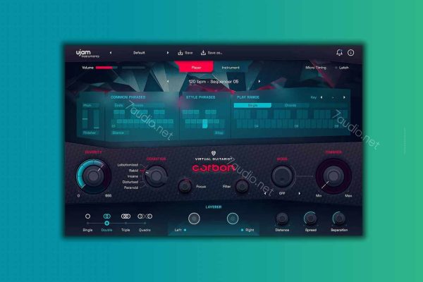 重型失真电吉他音源 uJAM Virtual Guitarist Carbon WIN&MAC-7audio