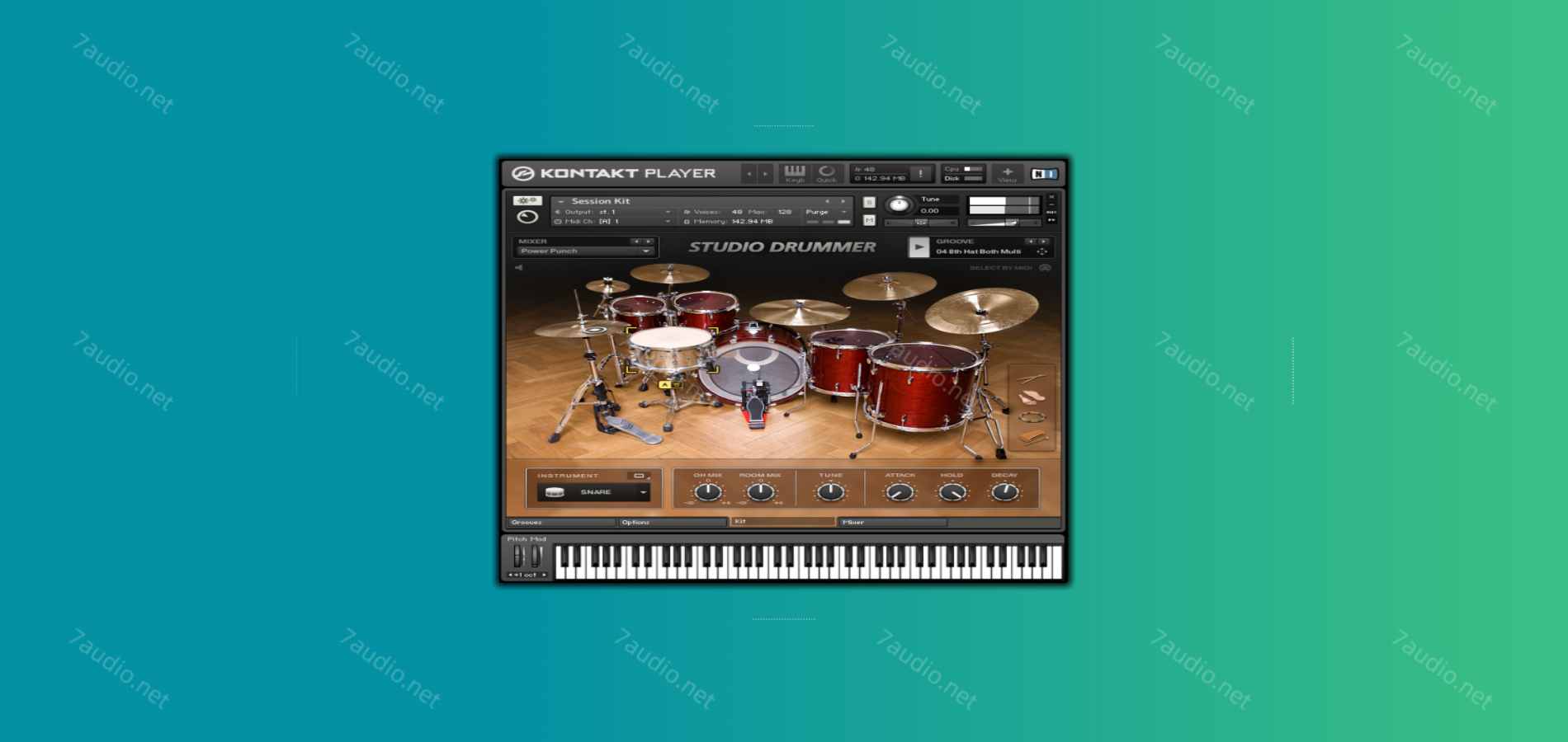 工作室架子鼓音源 NI Studio Drummer v1.4.1 Kontakt-7audio